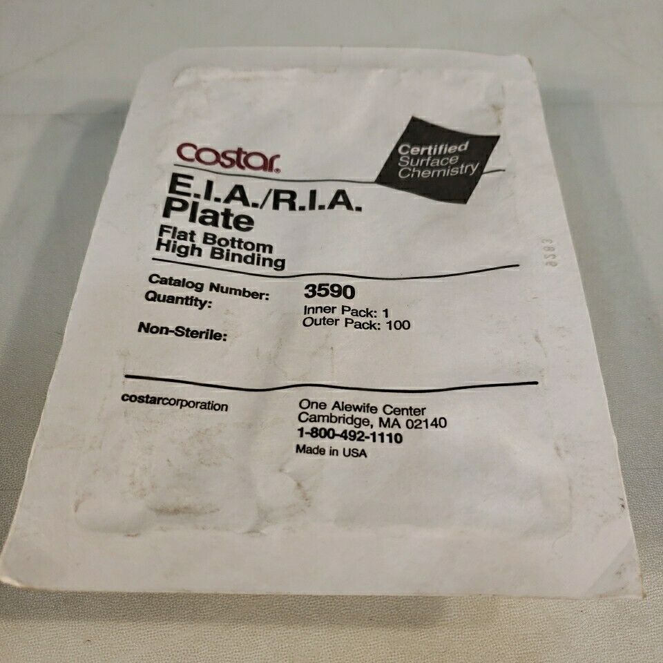 Costar 3590 EIA RIA Plate Flat Bottom High Binding 96 Well 8x12 Plasti ...
