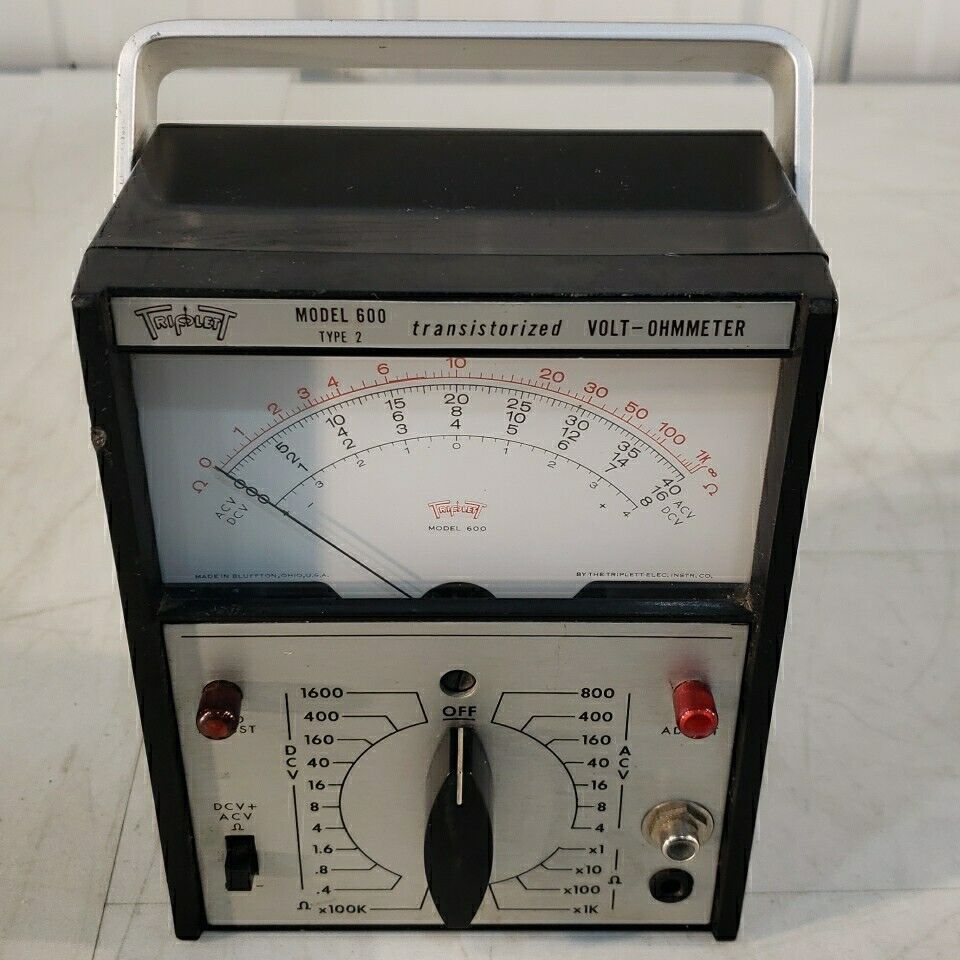 Triplett Volt-Ohmmeter 600 Type 2 Vintage Transistorized Multimeter ...