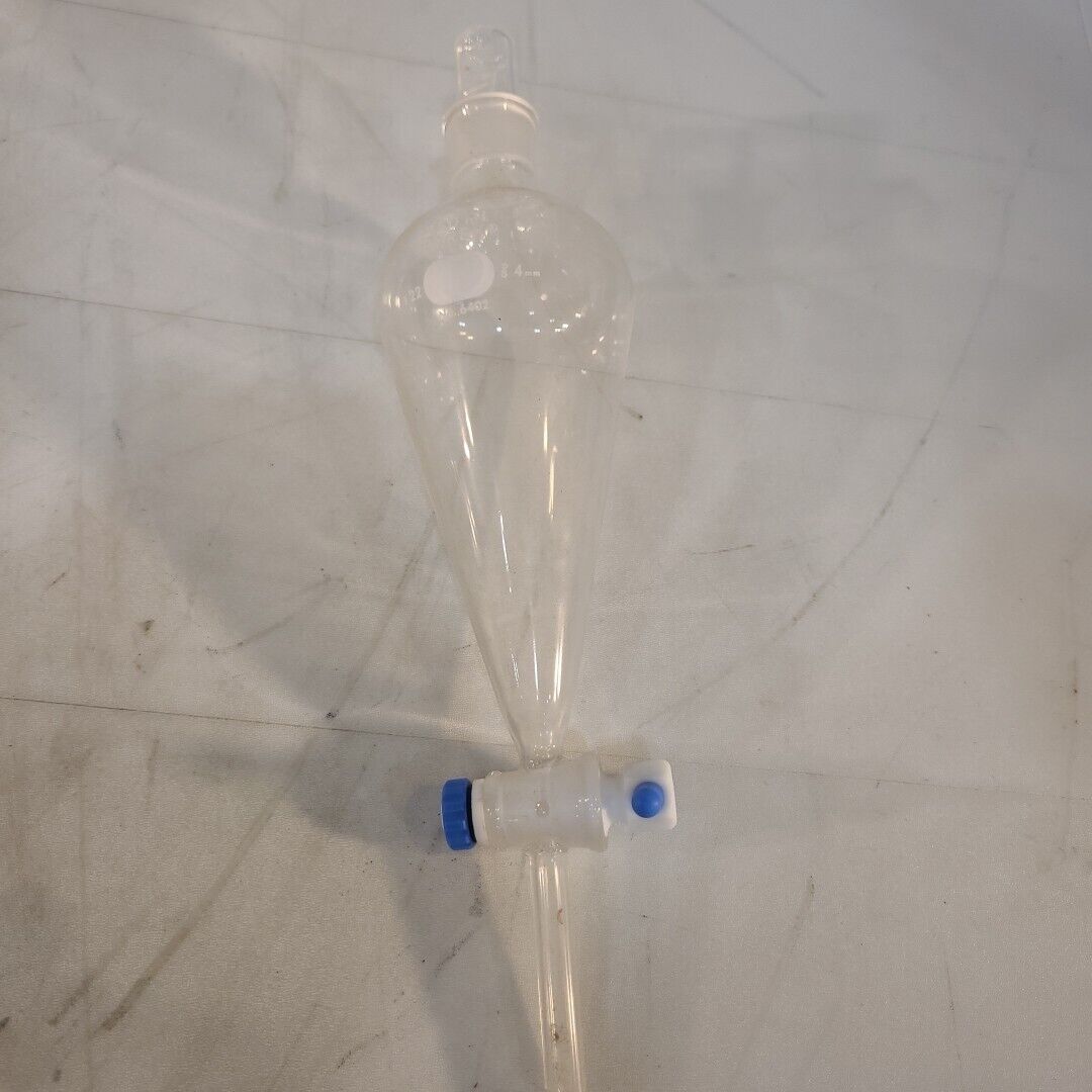 Pyrex 6402 250mL Squibb Separatory Funnel Pear-shaped PTFE Stopcock La ...