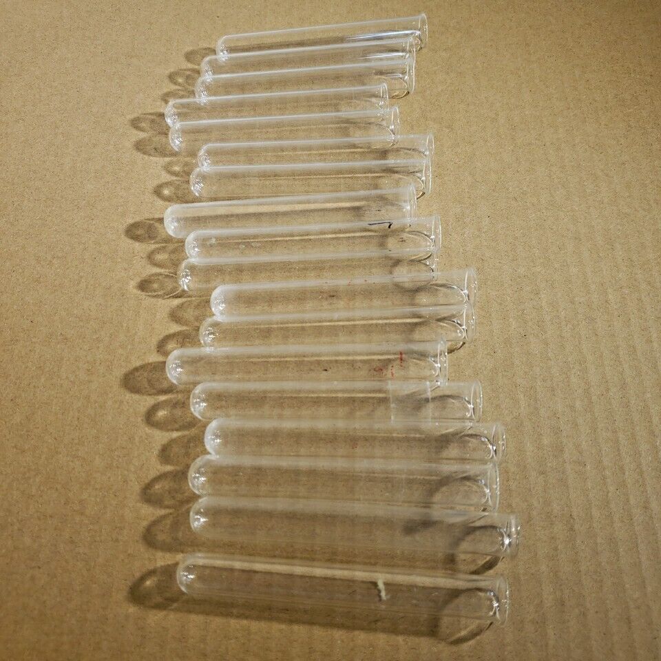 Lot Of 18 Test Tubes Glass Vial 10mL 100x13mm Round Bottom Laboratory ...