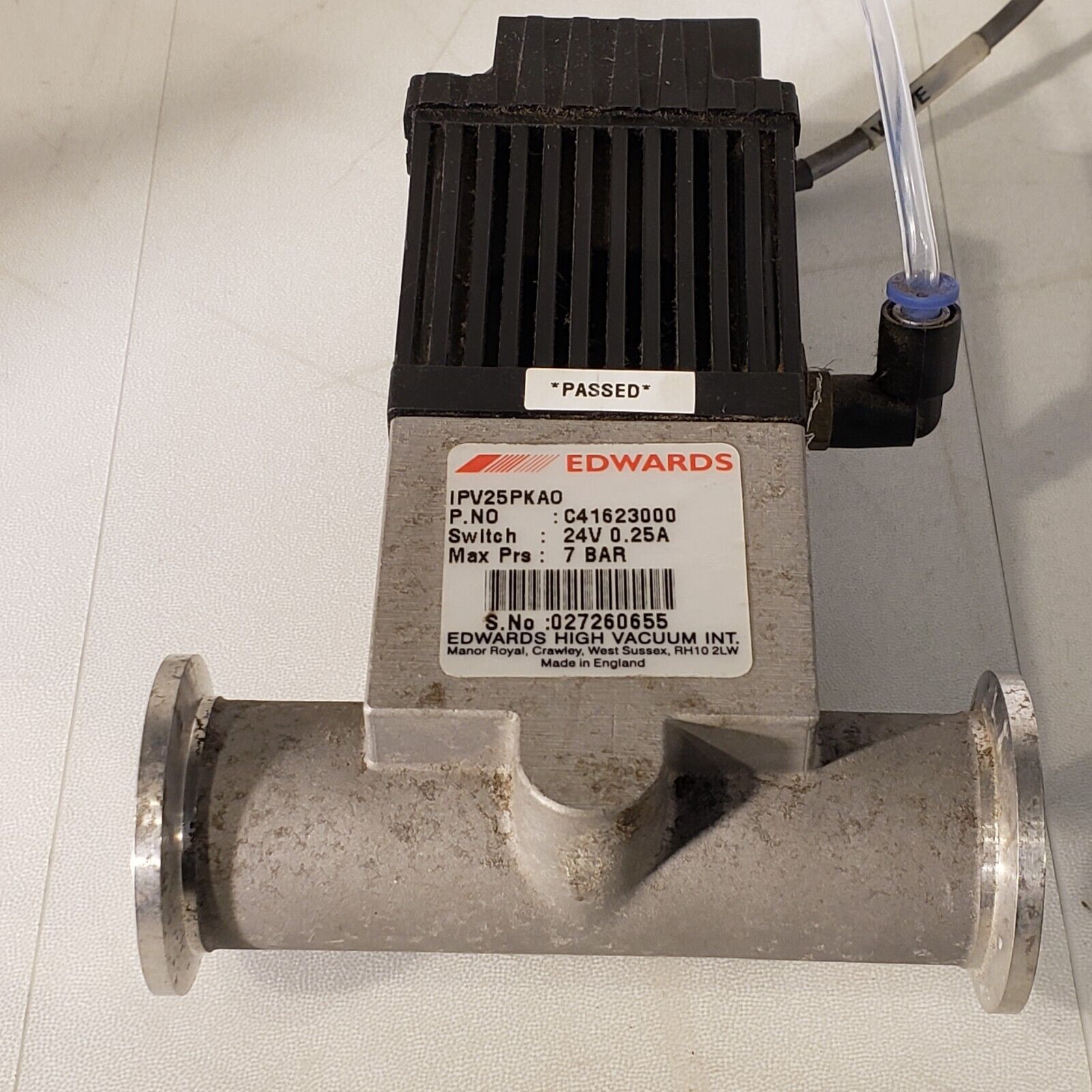 Edwards IPV25PKA0 ISO KF25 NW25 High Vacuum Inline Pneumatic Valve C41 ...