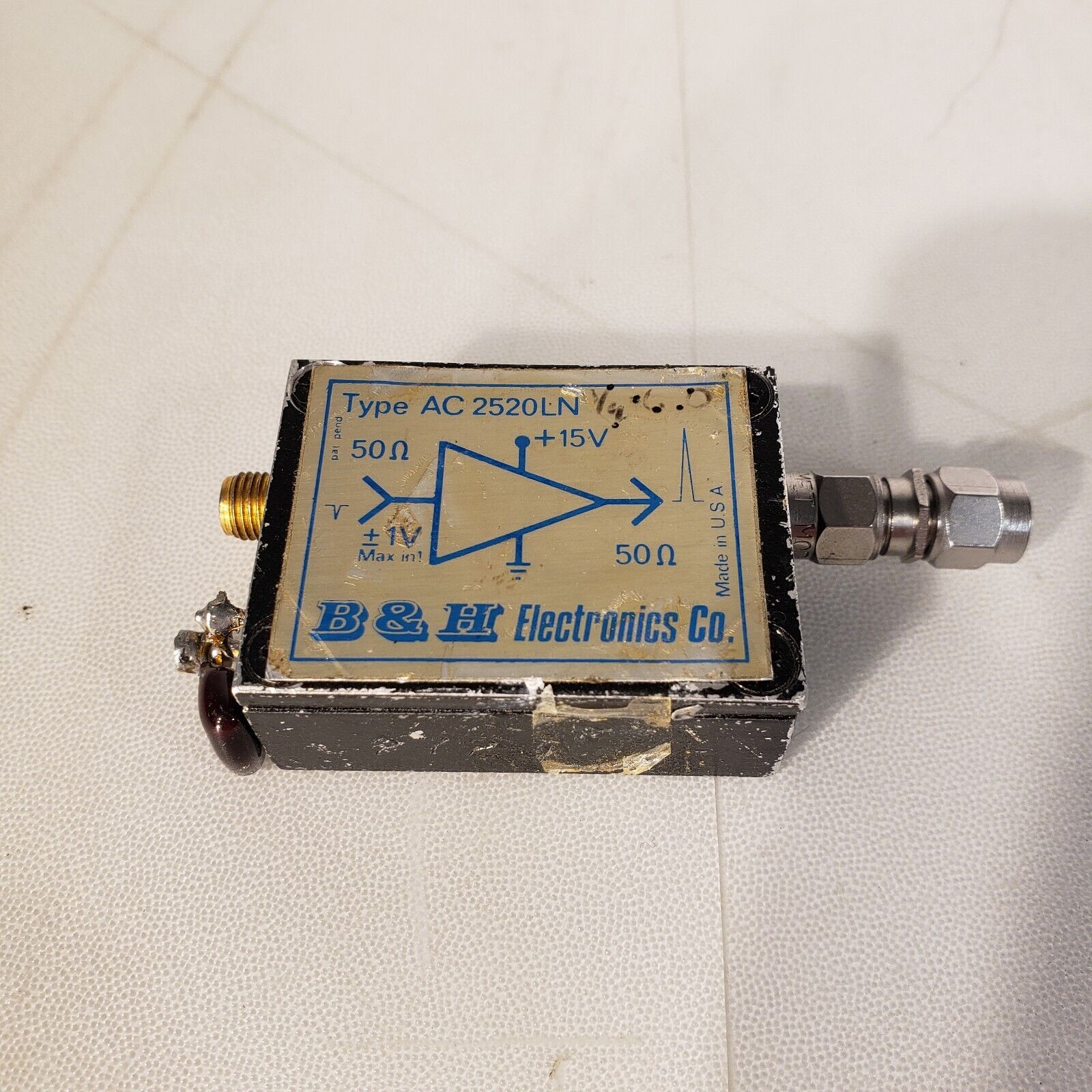 B&H Electronics Type AC 2520LN High Voltage RF Amplifier Module 50 Ohm ...