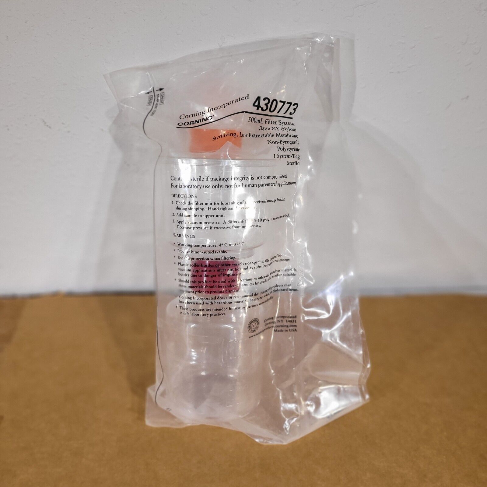 Corning 430773 500 mL Vacuum Filter/Storage Bottle System Nylon Membra ...