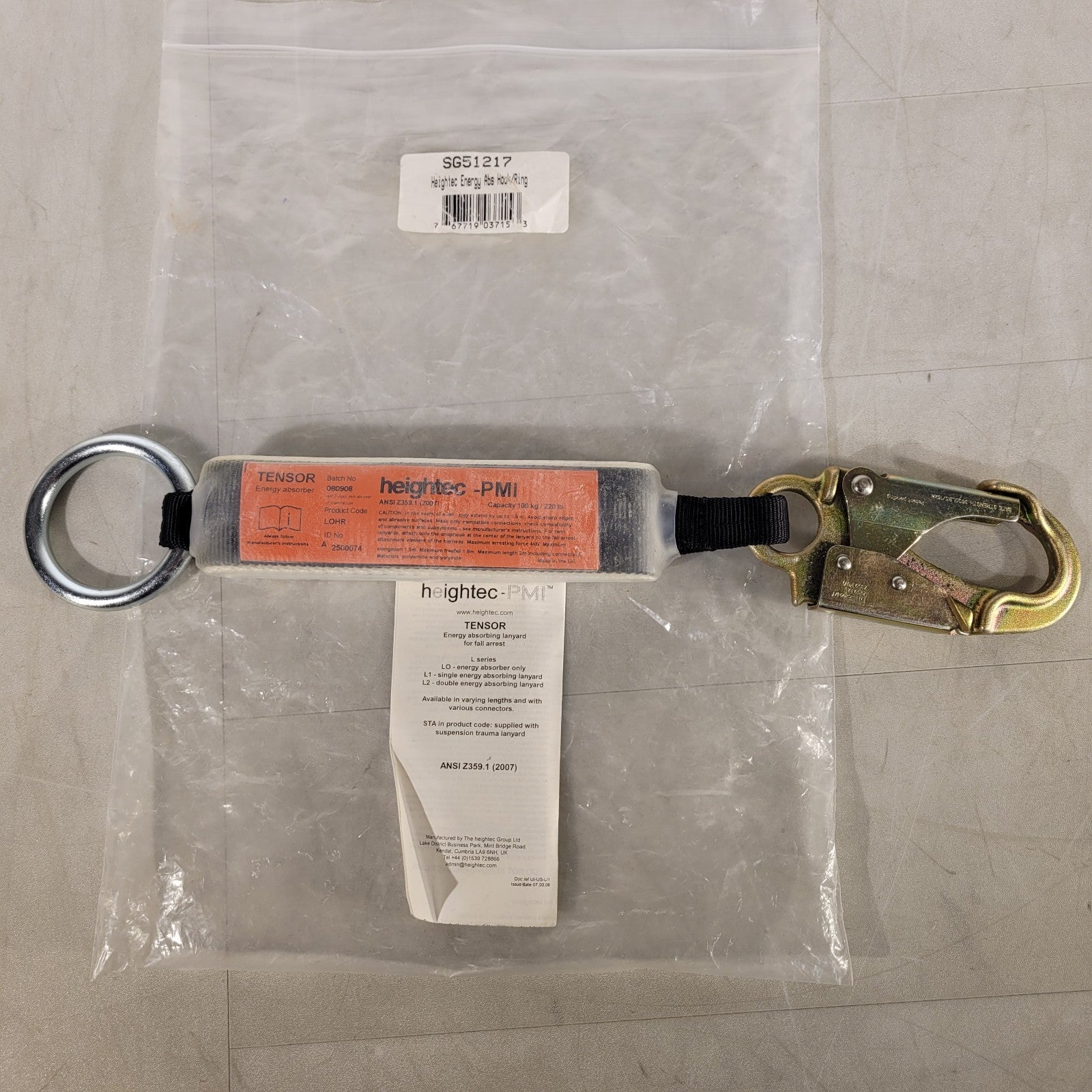 Heightec -PMI Tensor Energy Absorber LOHR 100kg/220lb Capacity Hook ...
