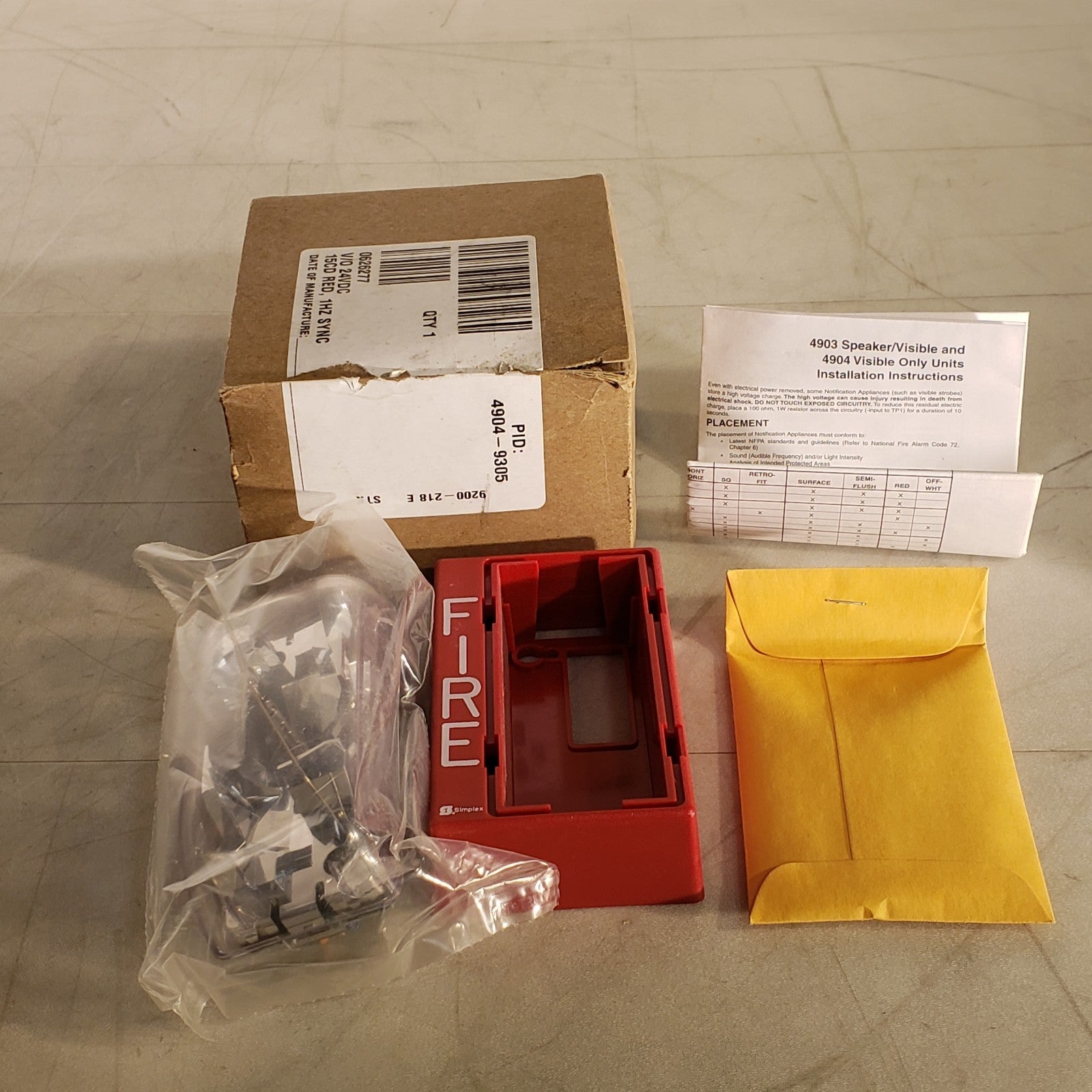 Simplex 4904 Fire Simplex 4904-9305 Strobe Light Box – Lab Liquidators ...