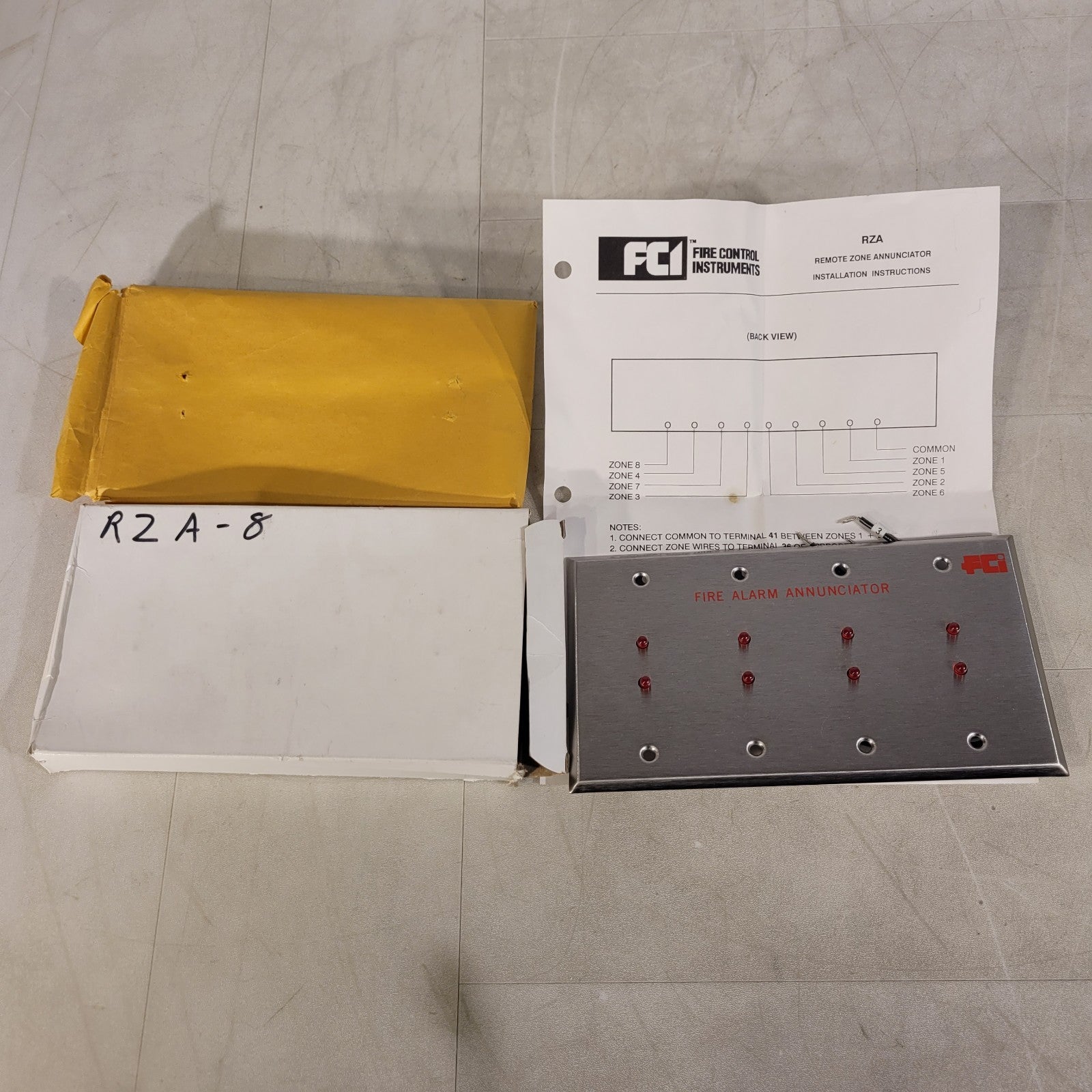 FCI RZA8 Fire Alarm Annunciator 1100-0516 New Open Box 8-channel – Lab ...