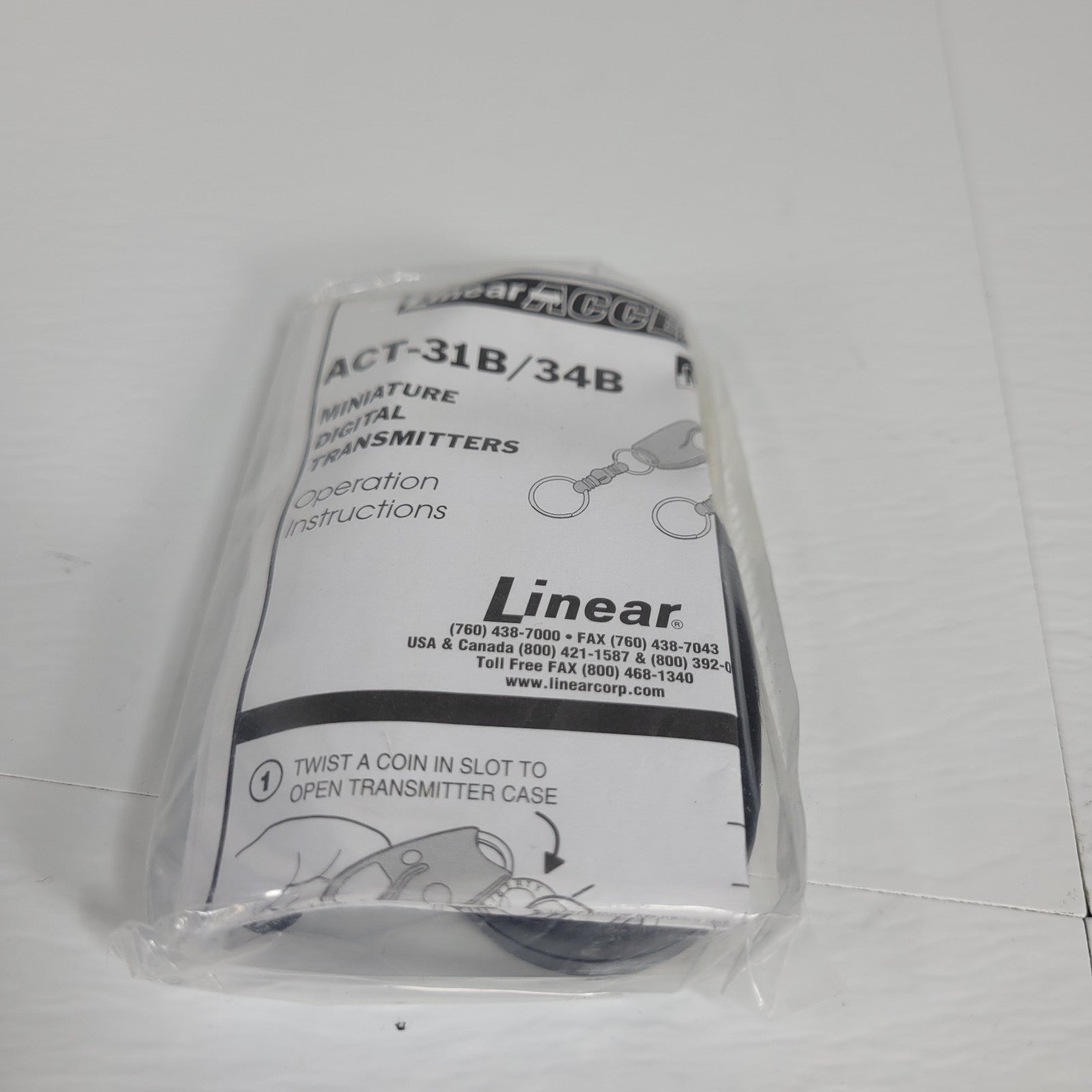 Keri Linear ACT-31B 4-Channel Block Coded Key Ring Transmitter Program ...