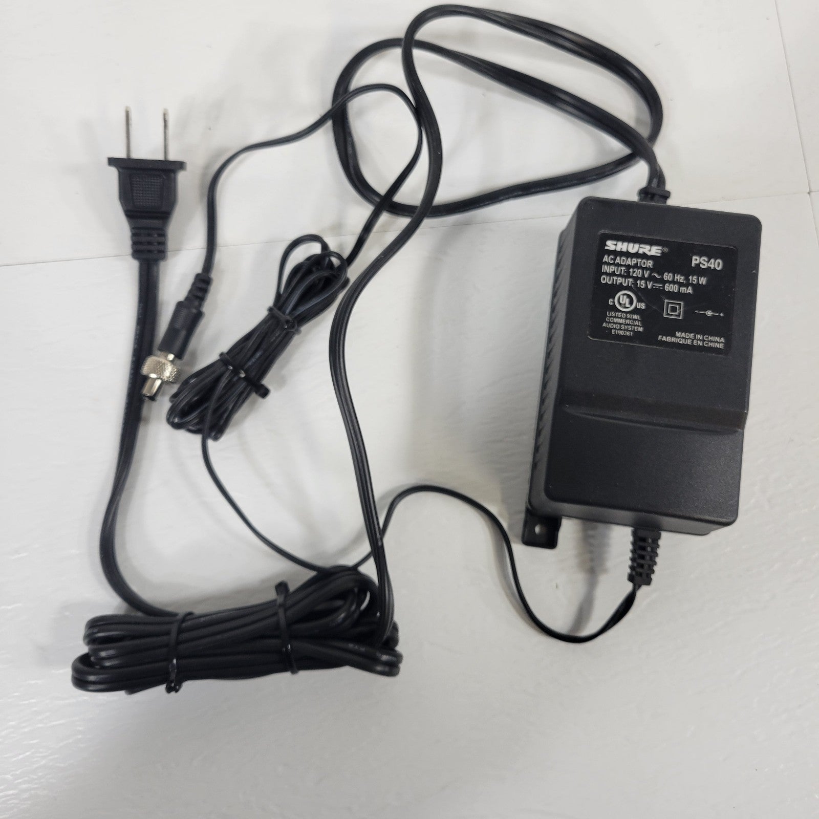 OEM Shure PS40 AC Adapter For Wireless Microphone Receiver 15Volt 600m ...