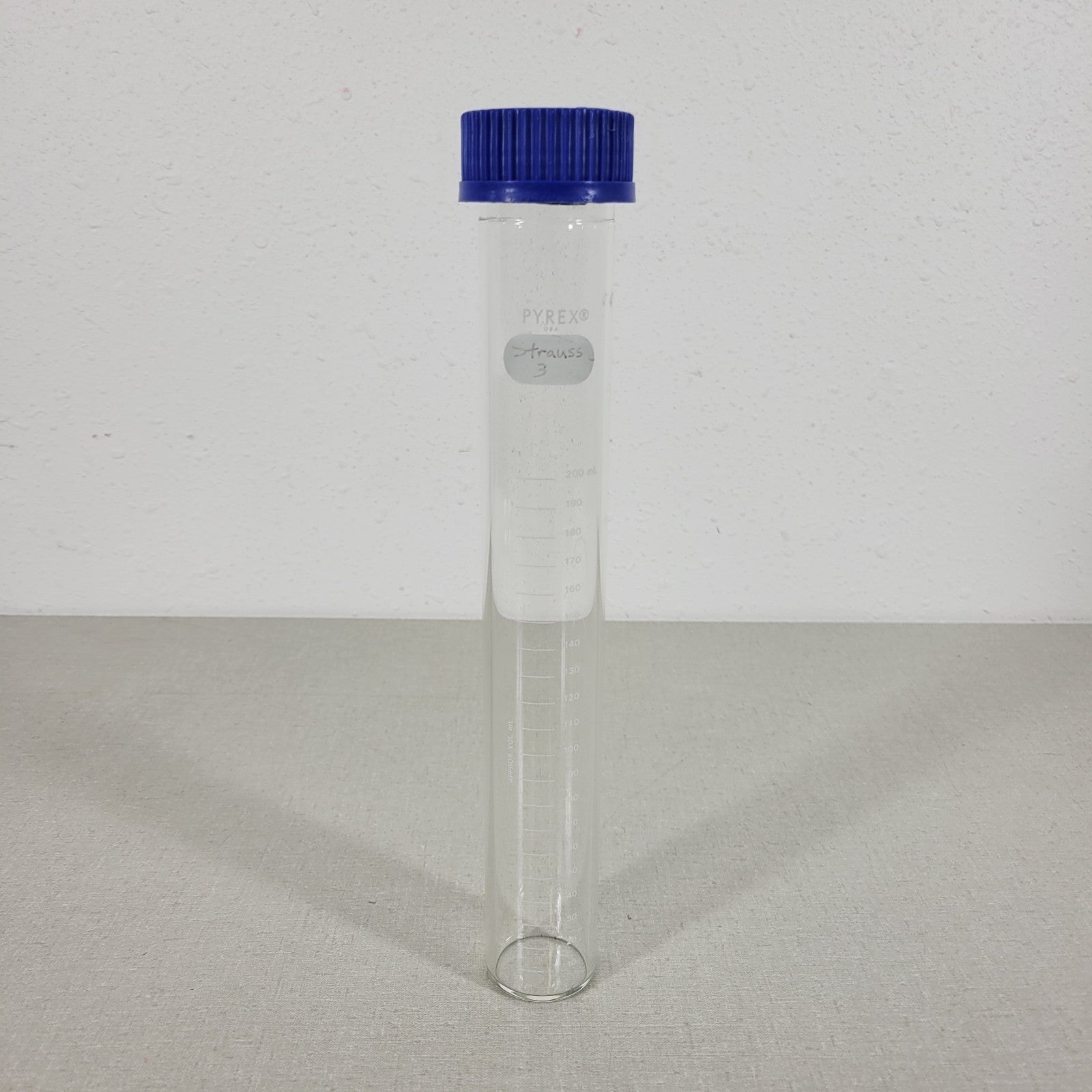 Pyrex 200mL Hybridization Tube Bottle with GL45 Screw-On Lid Flat Bott ...