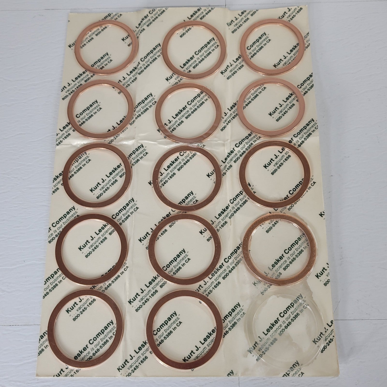 Kurt J. Lesker Copper Conflat Gasket 2.75" DN35CF Pack Of 14 High Vacu ...