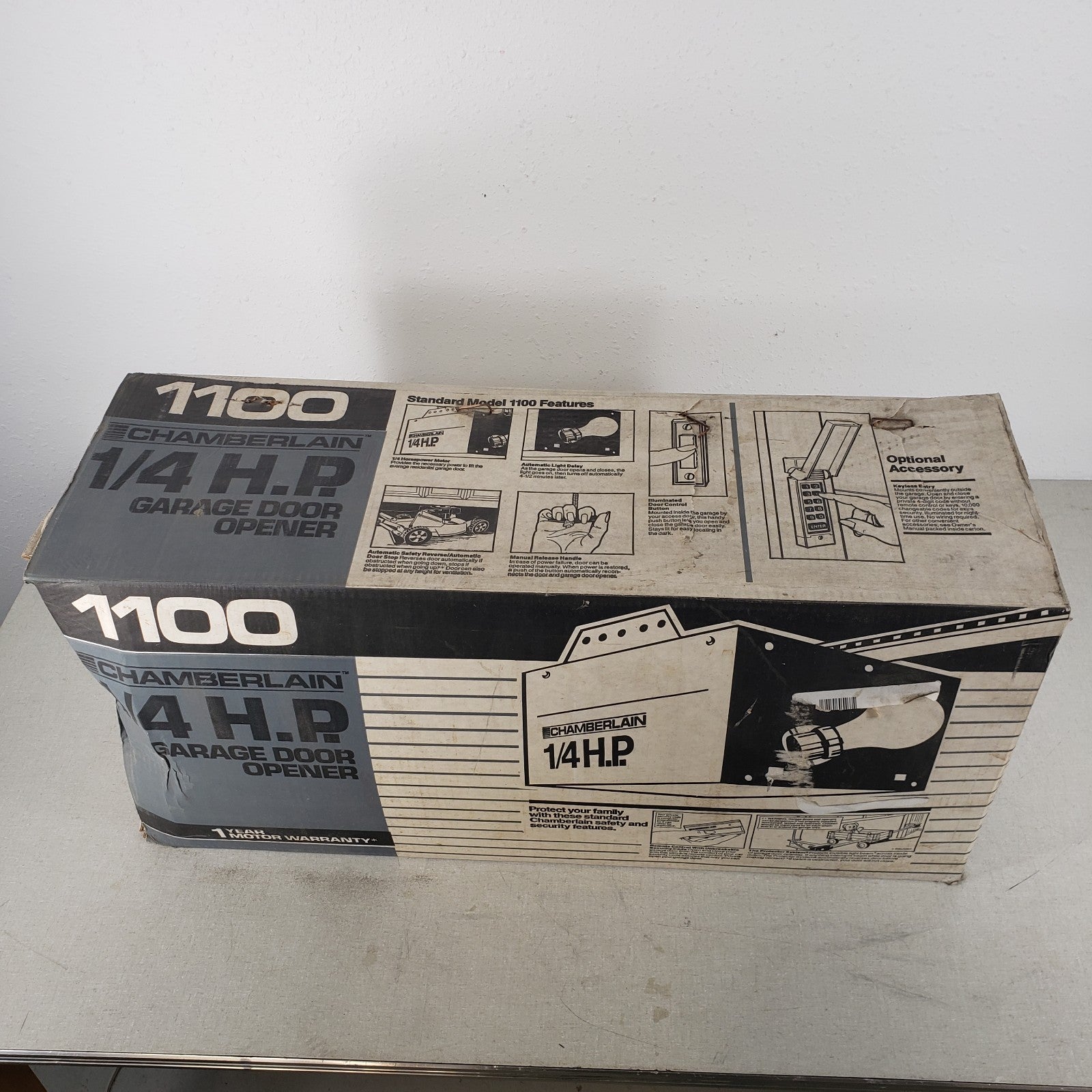 Chamberlain 1100 1/4 HP Horse Power Garage Door Opener New Open Box ...