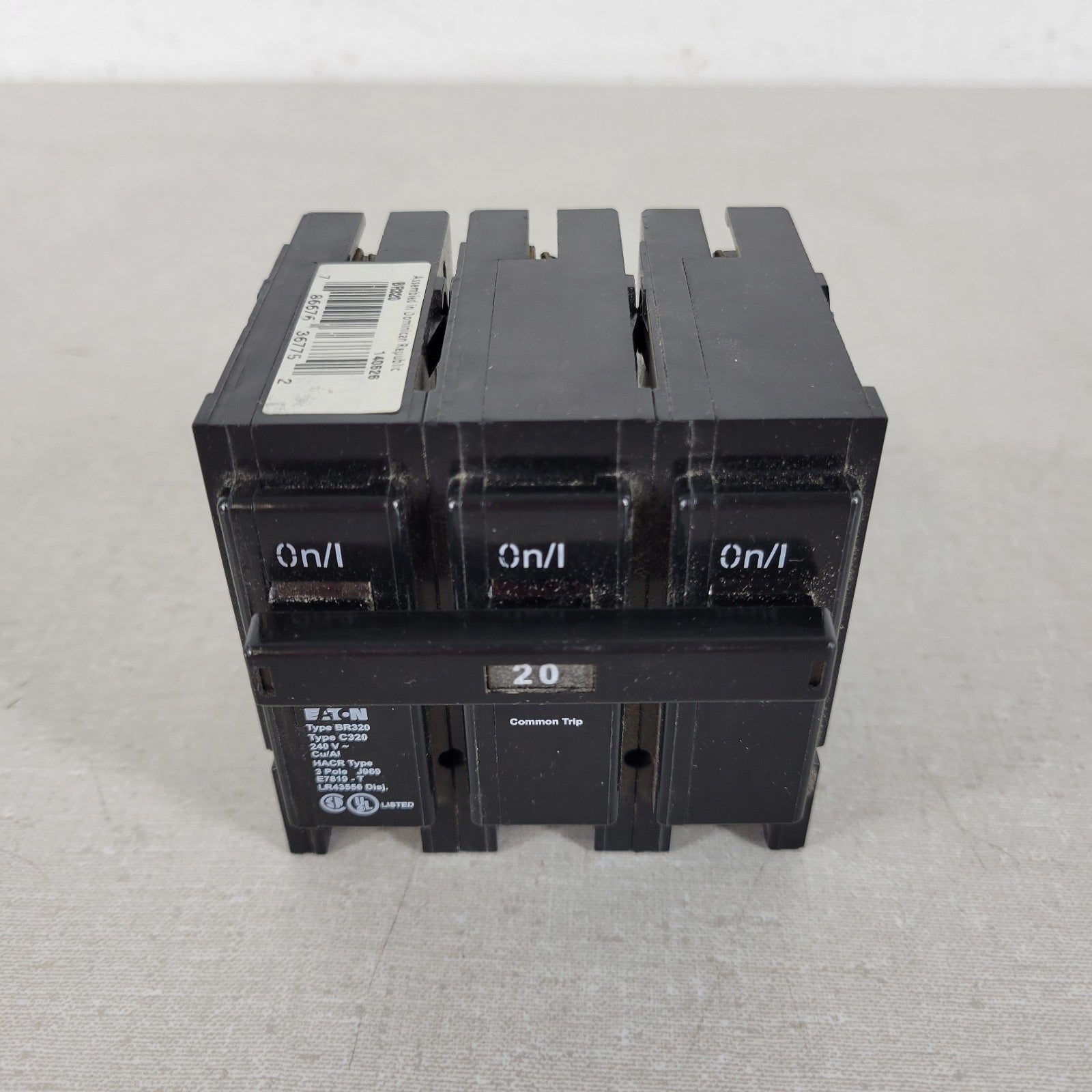EATON BR320 C320 HACR Type Breaker Switch 240V Cu/Al 3 Pole – Lab ...