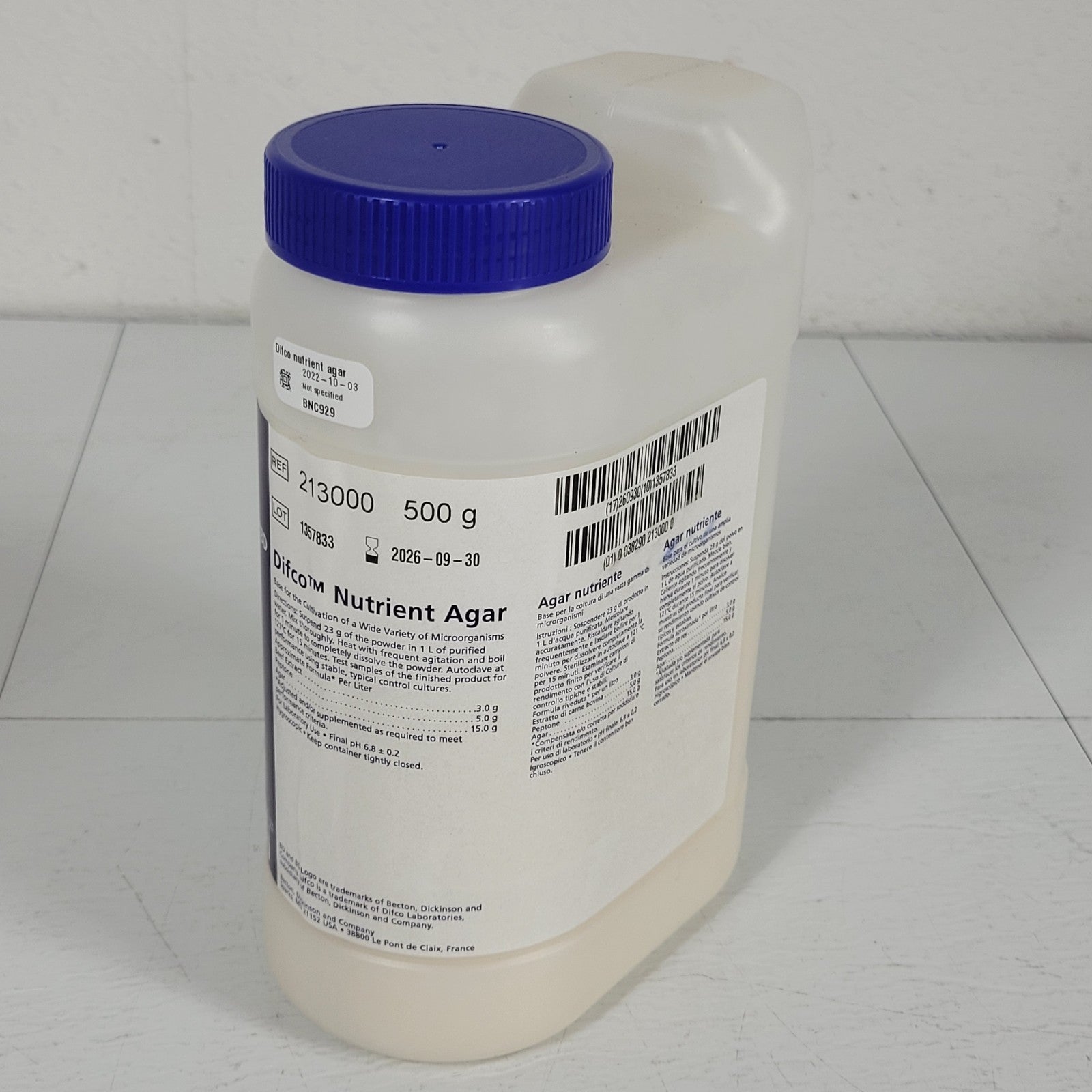 Becton BD Difco 213000 Nutrient Agar Powder Cultivation Microorganisms ...