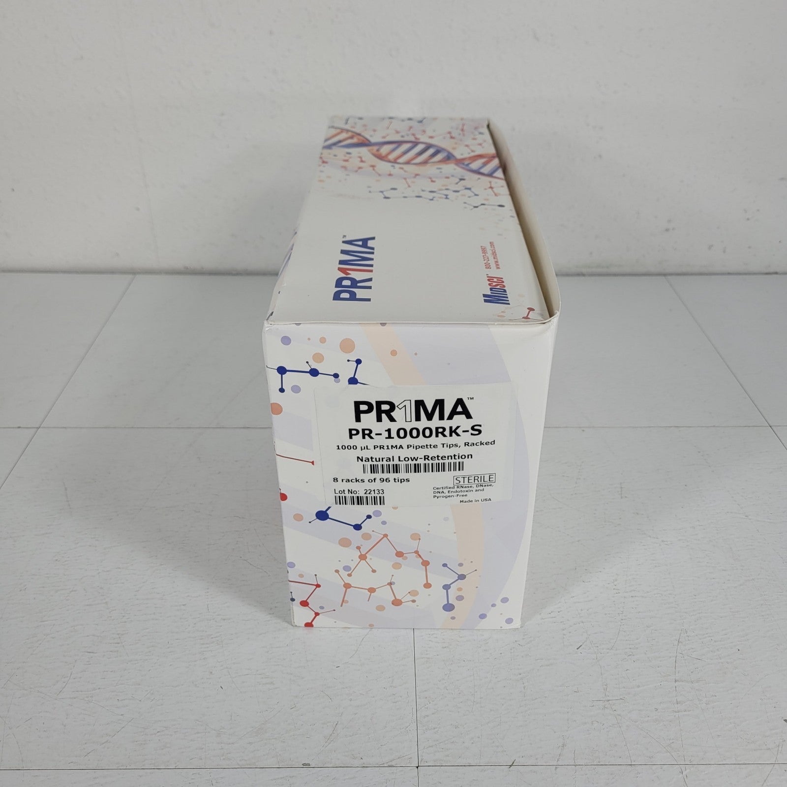 MidSci PR-1000RK-S Prima 1000uL Pipette Tips Racked Natural Low Retent ...