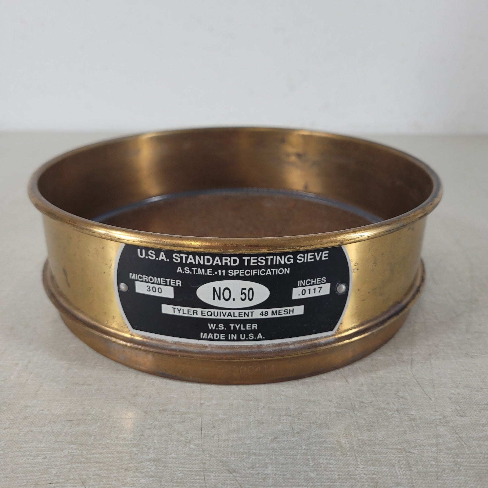 W.S. Tyler Standard Testing Sieve ASTME-11 8" Diameter NO. 50 300 Micr ...