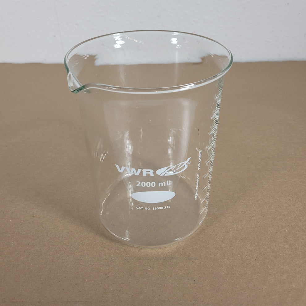 VWR 89000-216 Griffin Low Form Beaker 2000ml Borosilicate Glass Beaded ...