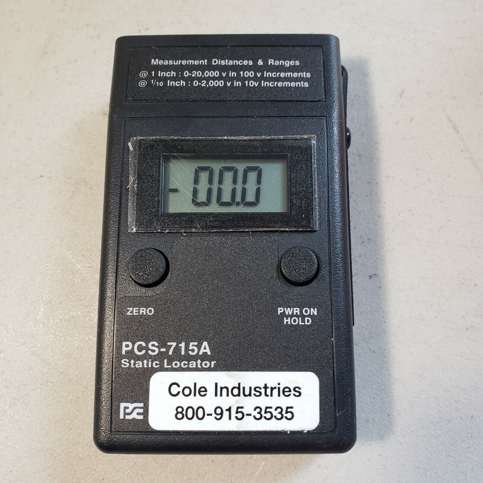 Prostat ESD Static Locator PCS-715A Cole Industries TESTED – Lab ...