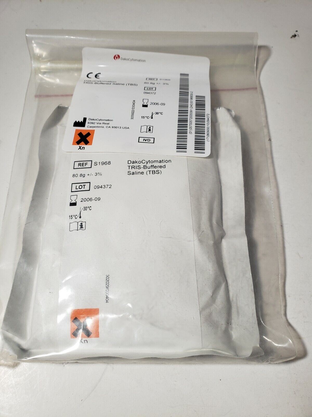 Dako TRIS-Buffered Saline (TBS) S1968 80g Agilent Buffer Salt – Lab ...