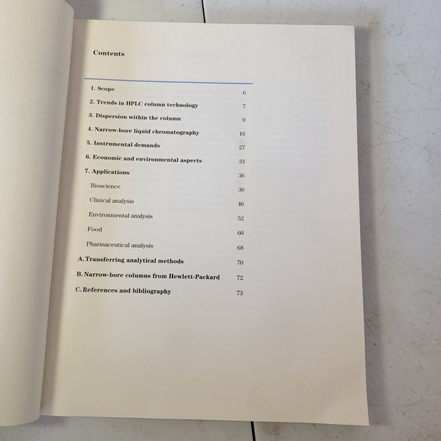 HP Hewlett Packard Applications Of Narrow-Bore Columns In HPLC Book ...