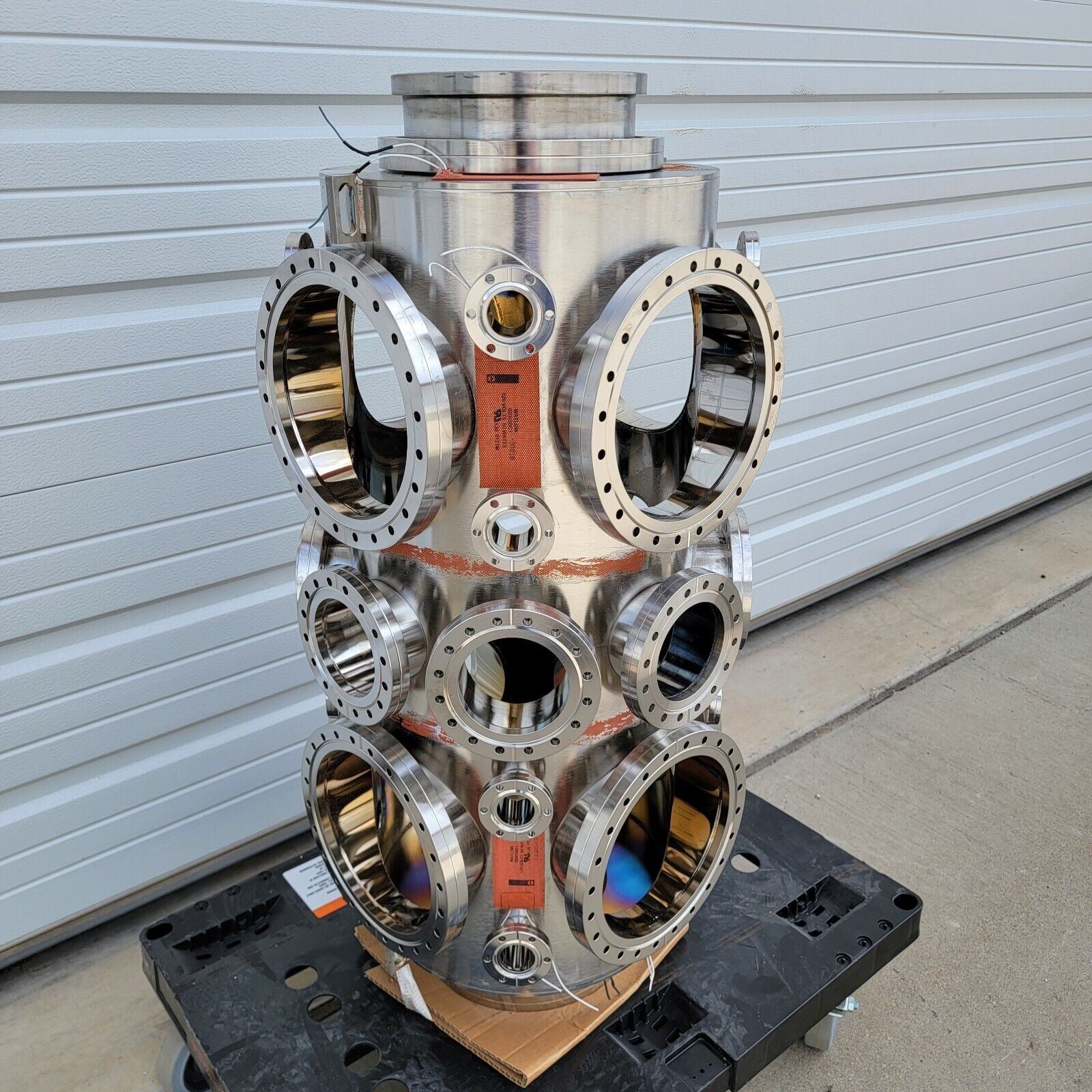 Large UHV Stainless Steel Vacuum Chamber w/ 34 Conflat Flange Ports Ku ...