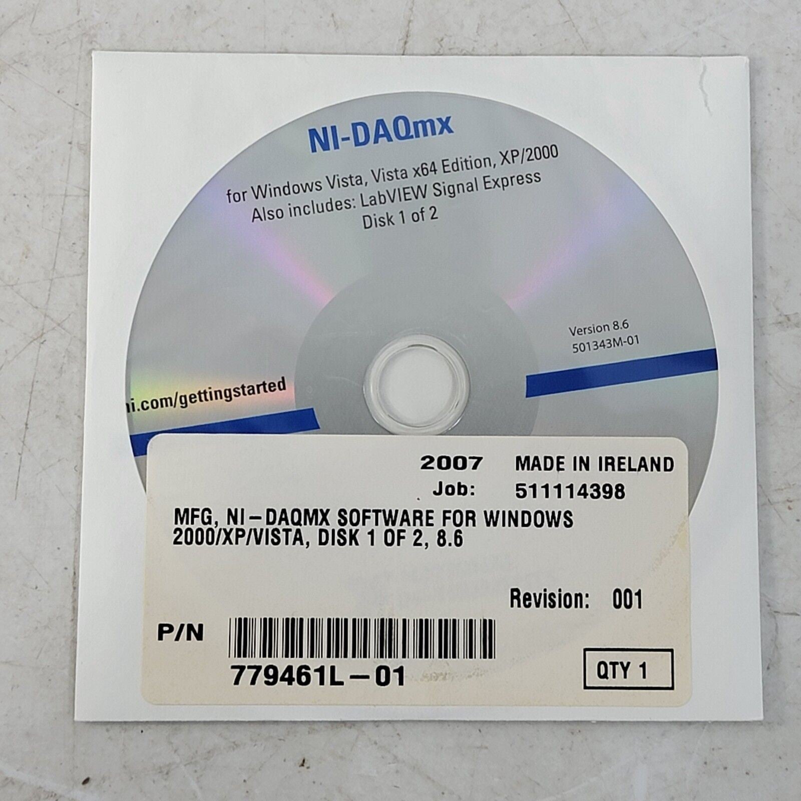 National Instruments Ni Daqmx 86 Windows Software W Labview Signal E Lab Liquidators Store