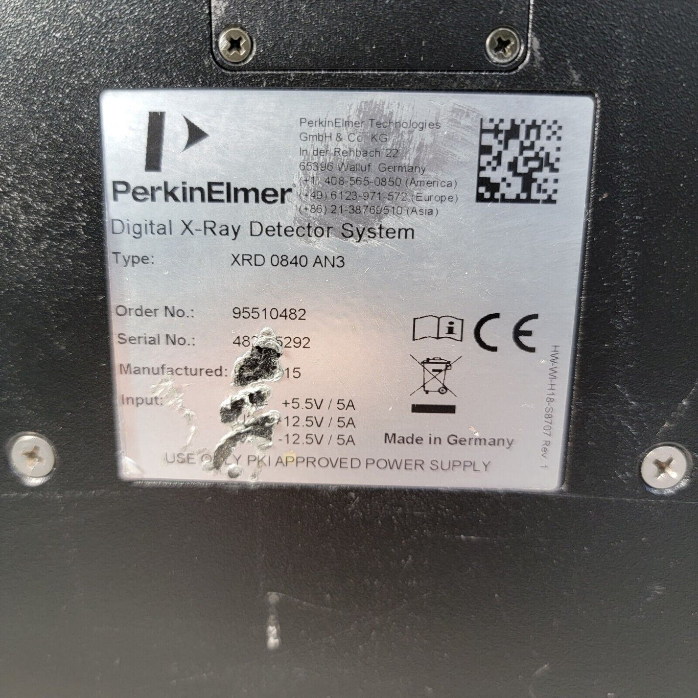 Perkin Elmer Digital X-ray a-Si Detector System XRD 0840 AN3 512x512 P ...