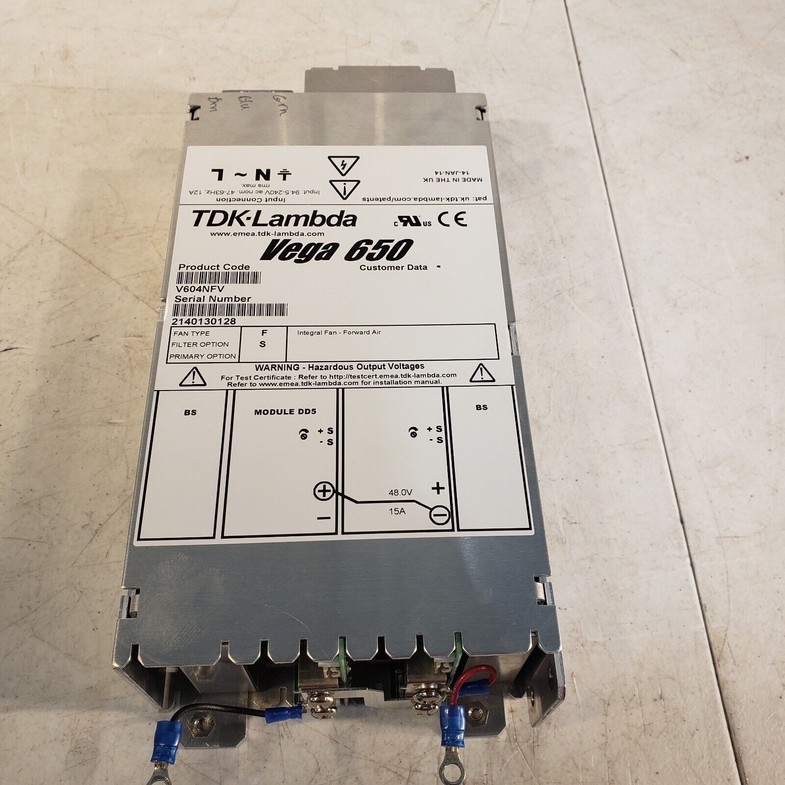 TDK-Lambda Vega 650 V604NFV Modular Power Supply 48V 15A 720W – Lab ...