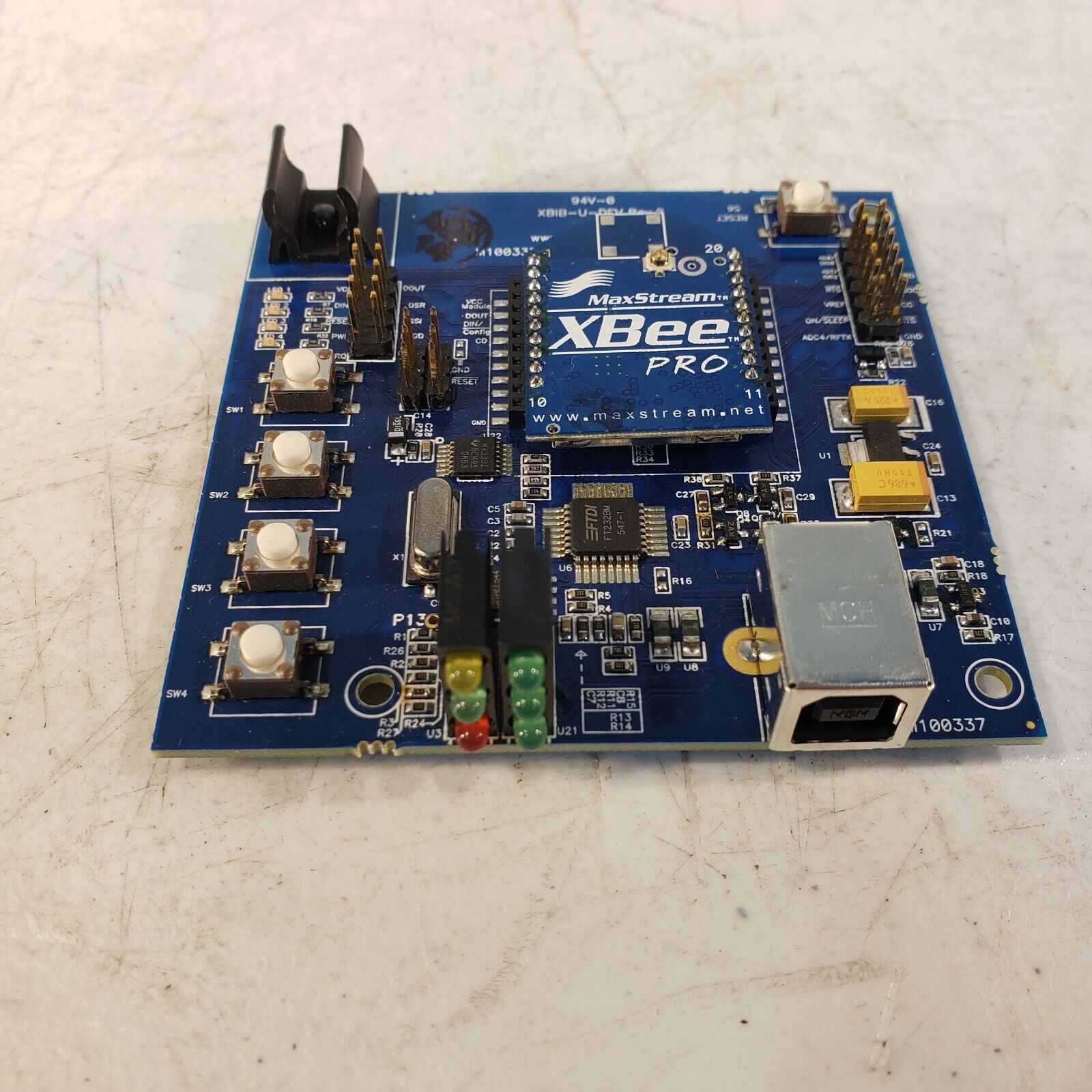 Digi Maxstream XBIB-U-Dev Rev.2 Evaluation Board w/ XBee Pro Radio Tra ...