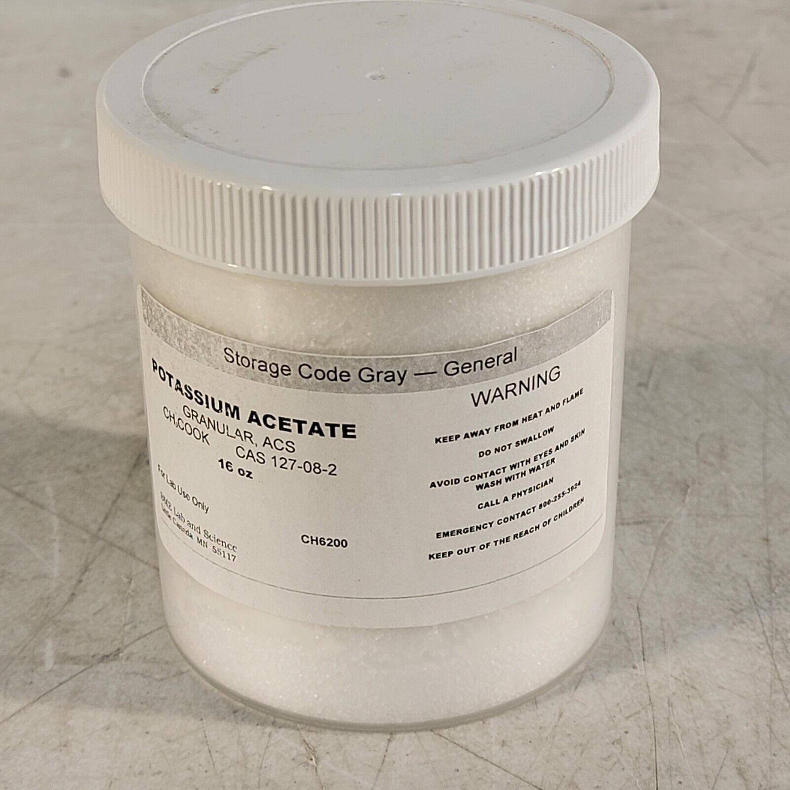 Potassium Acetate CH3COOK Granular ACS 99% 16 Oz CAS 127-08-2 in Bottl ...
