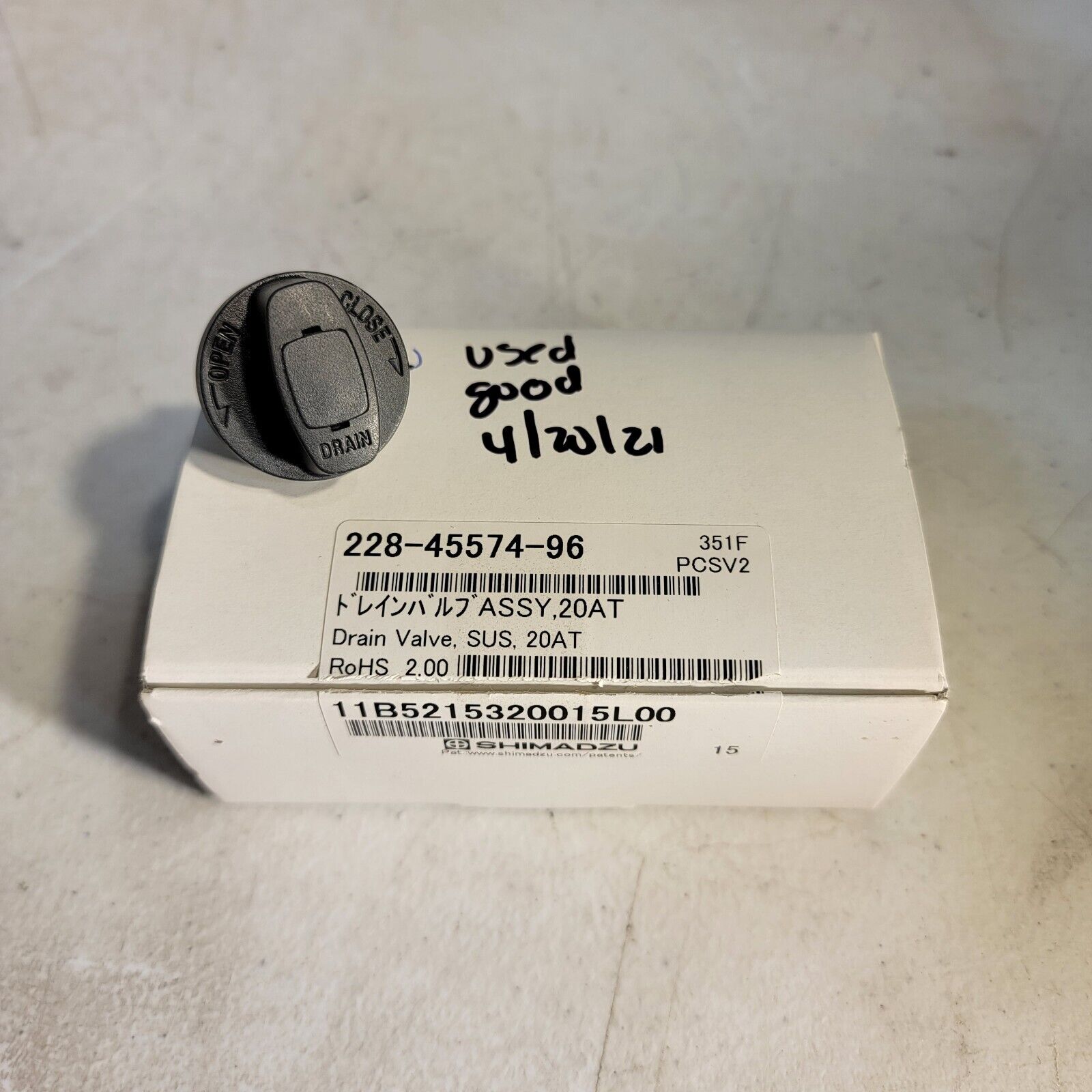 Shimadzu 228-45574-96 Drain Valve 20AT Assembly ASSY – Lab Liquidators ...