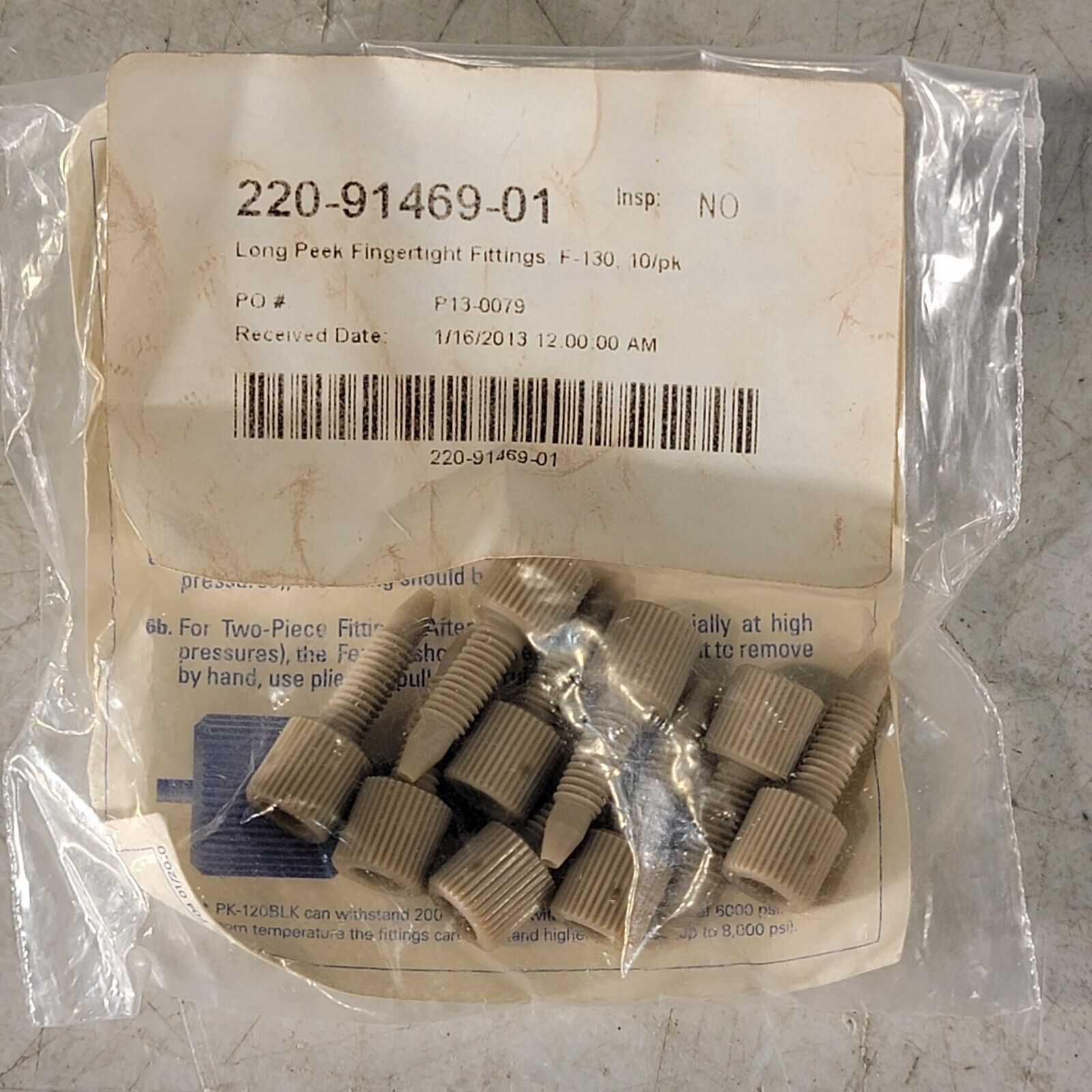 Shimadzu 220-91469-01 Long PEEK Finger Tight Fittings IDEX F-130X 9-pk ...
