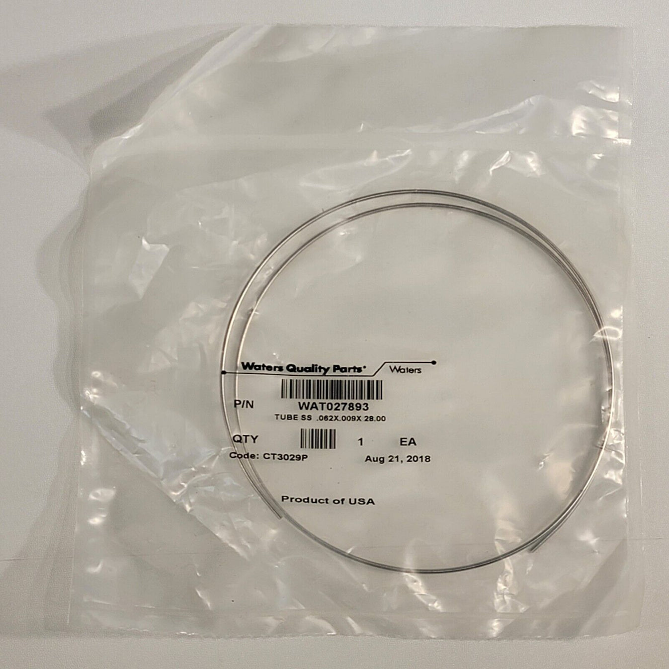 Waters WAT027893 Stainless Steel Tube .062x.009x28.00 HPLC Thick Wall ...